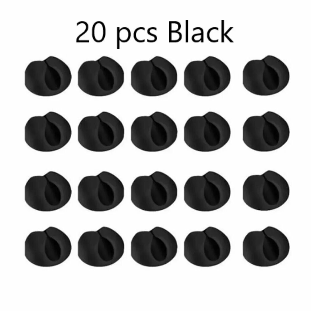 Кабельная катушка силиконовая 20pcs Black