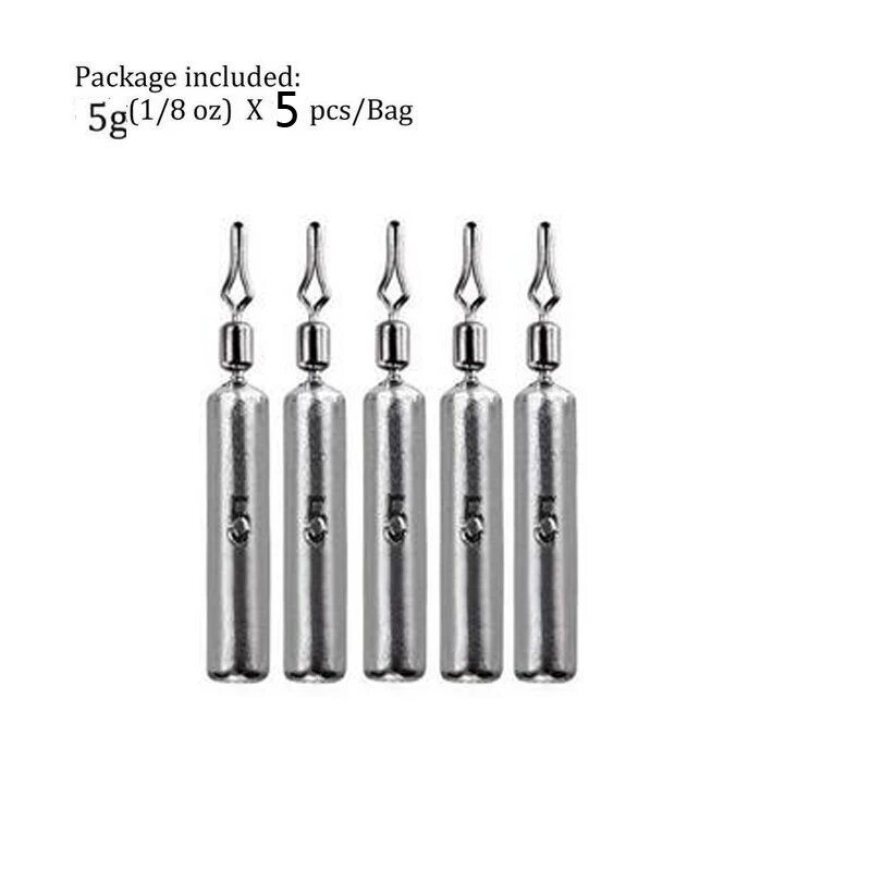 5 шт. Грузила для рыбалки stainless steel 3.5г 5г 7г 10г 20г 5Pcs 5 g