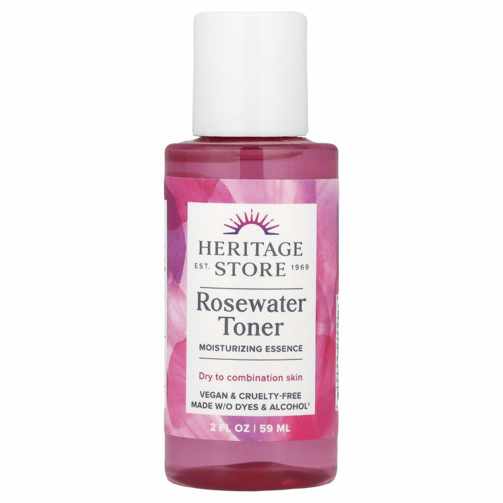 Heritage Store, Rosewater Toner, увлажняющая эссенция, 59 мл (2 жидк. Унции)