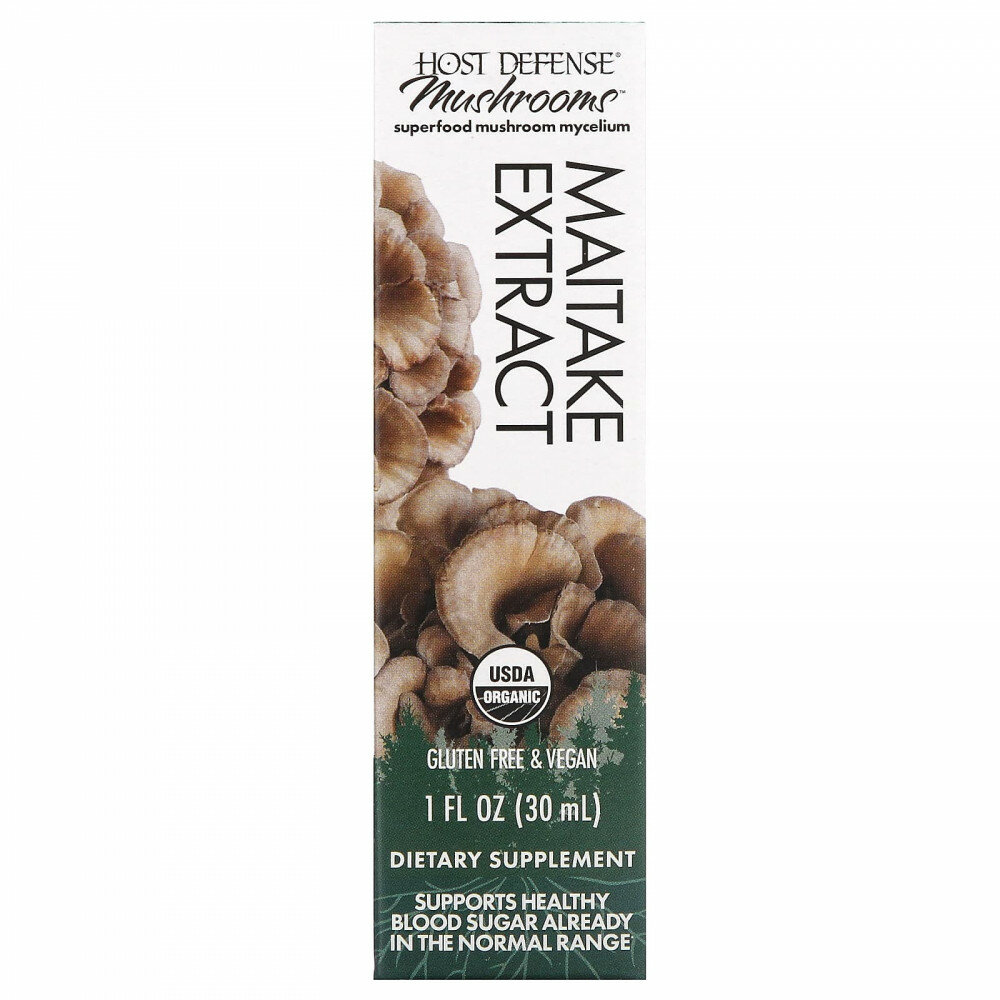 Host Defense, Грибы, экстракт майтаке, 30 мл (1 жидк. Унция)