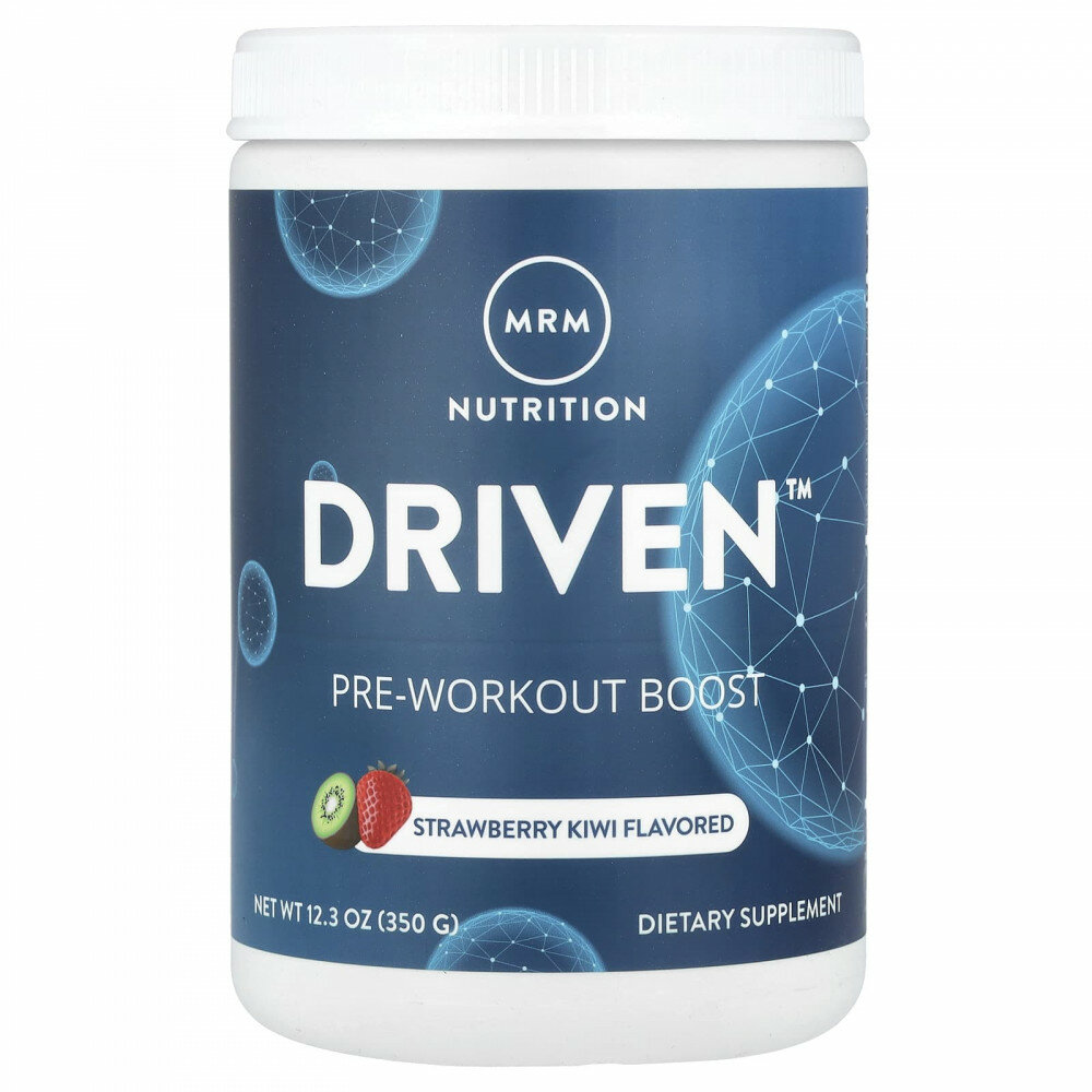 MRM Nutrition, DRIVEN ™, предтренировочная добавка, клубника и киви, 350 г (12,3 унции)