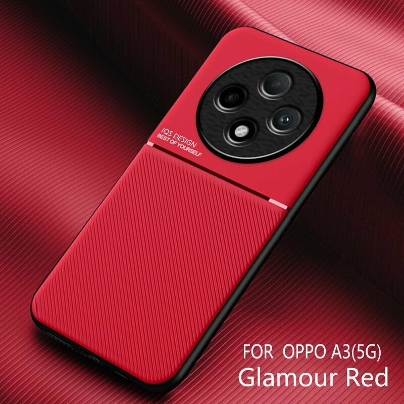 FASNYA Чехол из деловой кожи для OPPO A3 5G 2024(Оппо A3 5G 2024) с магнитным автомобильным держателем, тонкий защитный чехол для смартфона