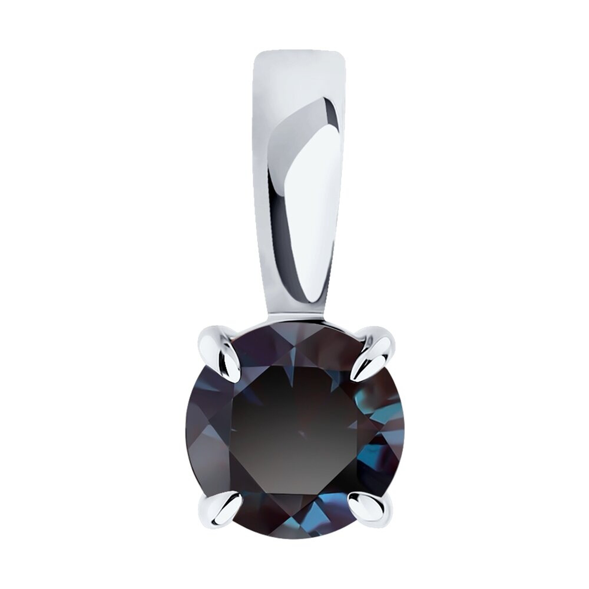 Подвеска Diamant online, белое золото, 585 проба, александрит