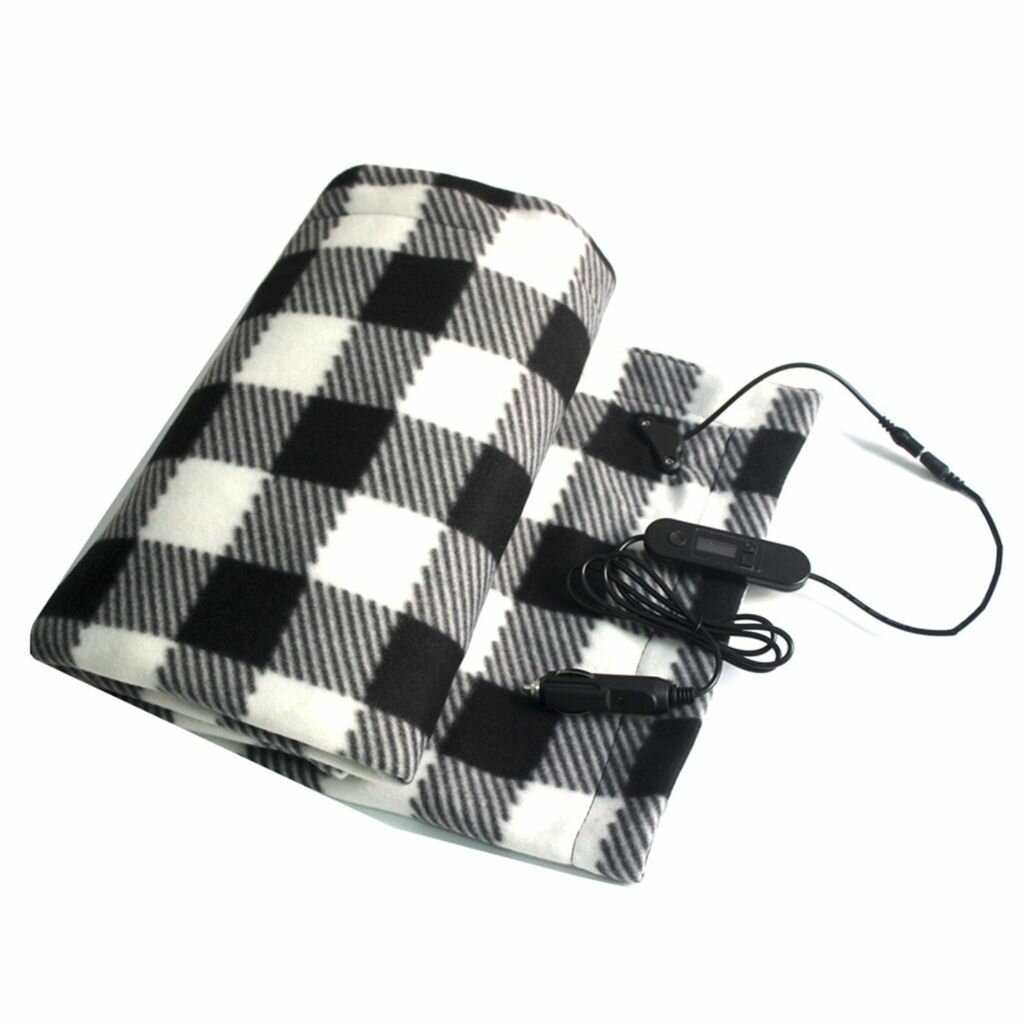 Автомобильное электрическое одеяло на 12 В-черно-белое с регулировкой температуры