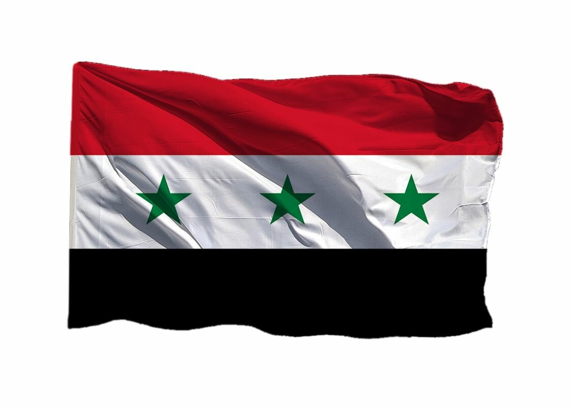 Флаг Сирии, 90х135 см на сетке для улицы, для флагштока