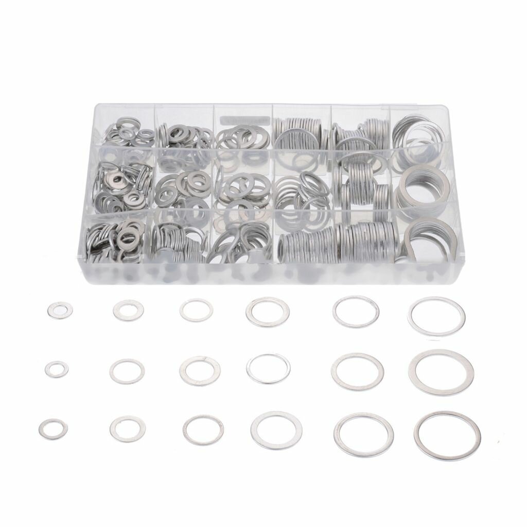 Набор алюминиевых плоских шайб 450 шт.