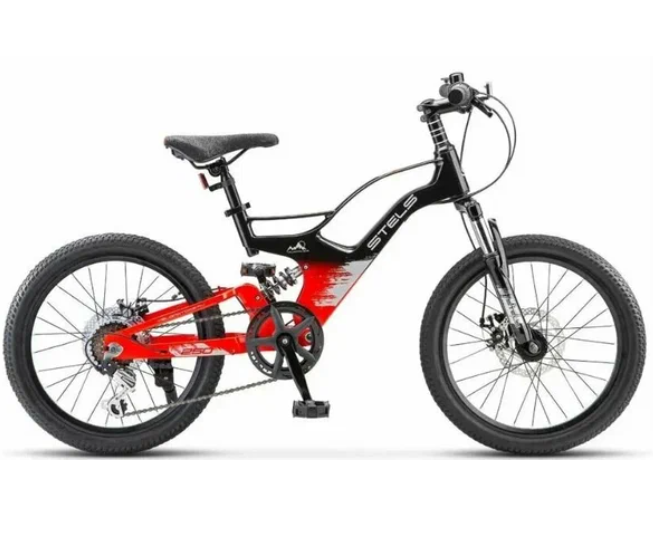 Велосипед STELS Leader-250 MD 20" Рост 12"5 красно-чёрный Магн. сплав 7ск Диск. механ. Без аморт.