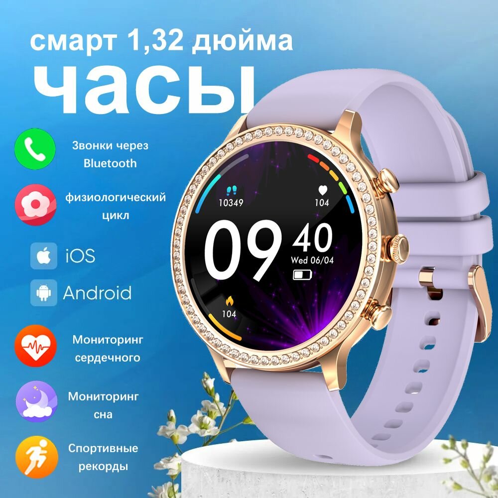 Умные часы для женщин с напоминанием о физиологическом цикле, bluetooth-звонками, мониторингом здоровья