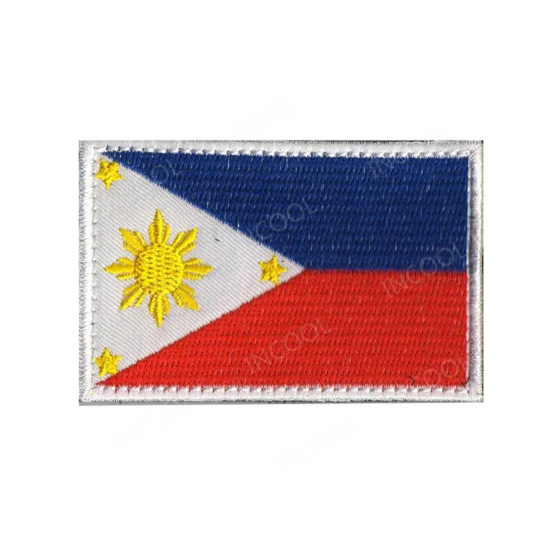 Азиатские вышитые нашивки с флагами Красный, Philippines White