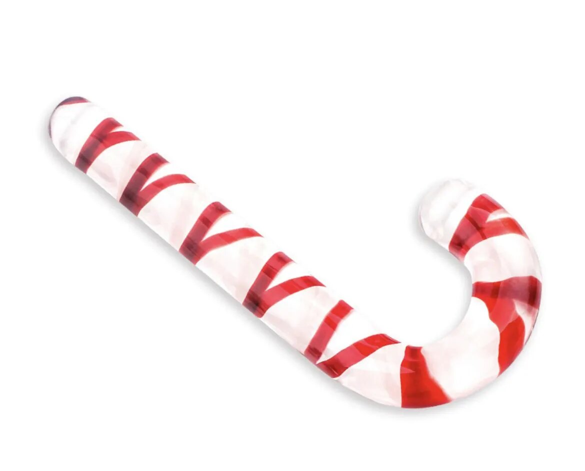 Анально-вагинальный стеклянный фаллос "Леденец". Удовольствие на каждый день