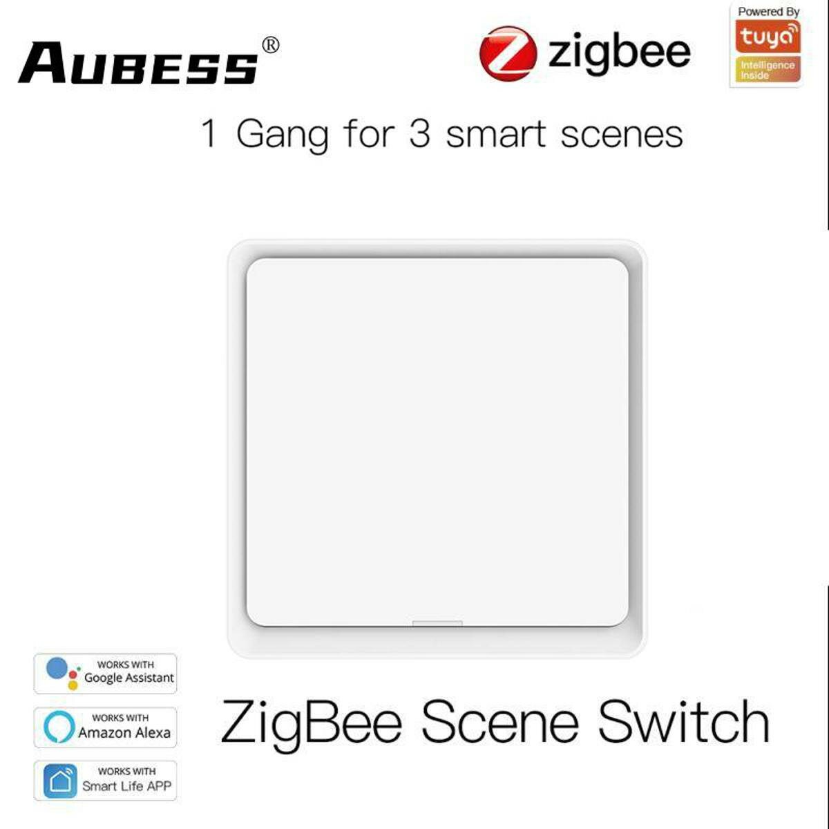 Tuya ZigBee Wireless 3-9 Scene Switch 1/2/3 Gang Push Button Controller Automation Scenario работает с Alexa Google Home Smart Life