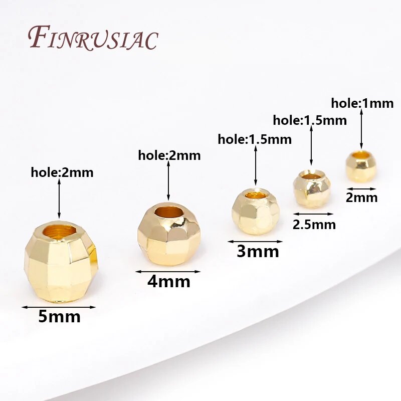 Разделительные бусины FINRUSIAC золотые 2/2.5/3/4/5 мм 2mm-100 pcs