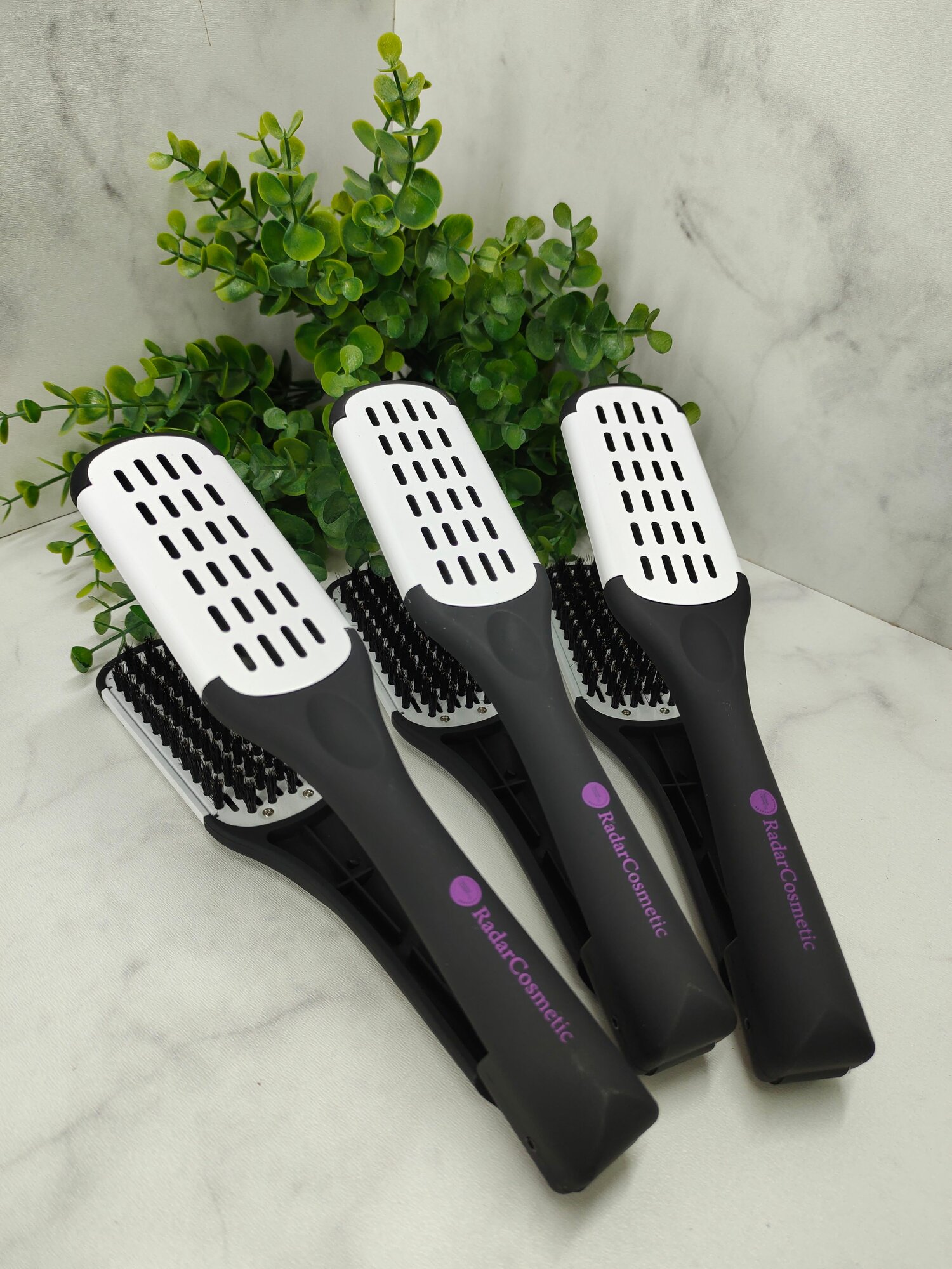 Расческа зажимная 3 шт для выпрямления с натуральной щетиной, зажимная расческа для кератина и ботокса 3 шт