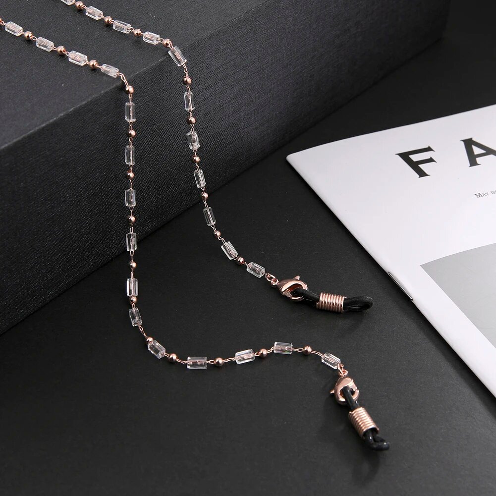 Хрустальная цепочка для очков Skyrim Style C - Rose Gold