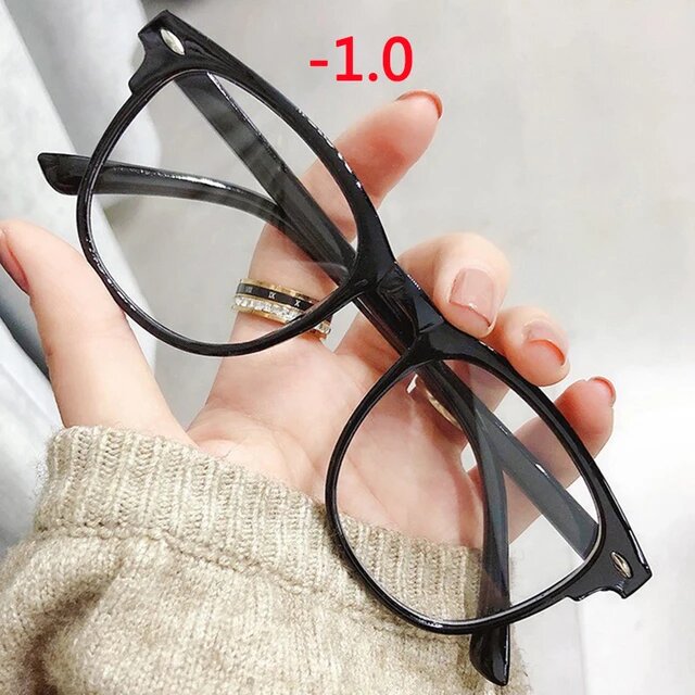 Очки для зрения черные винтажные -1.0