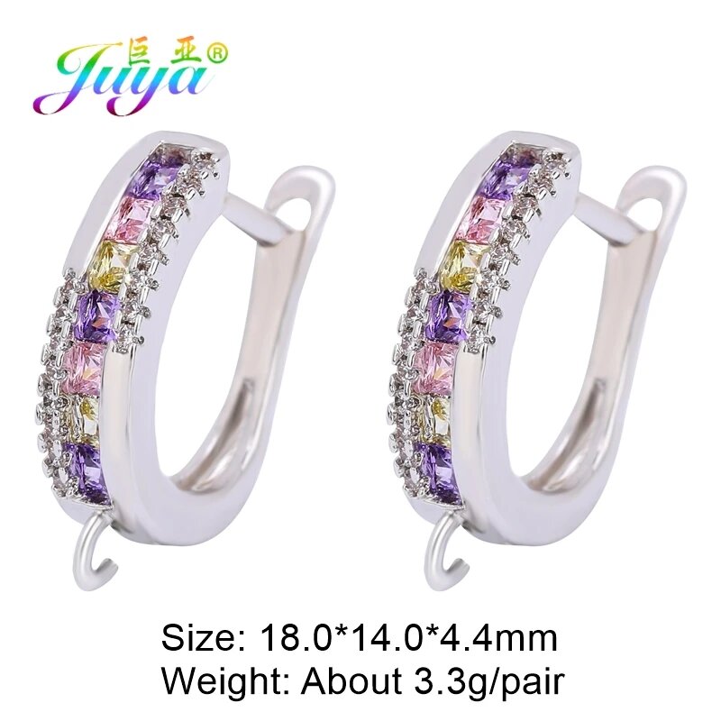 Juya Цветные серьги-кольца, White Gold, 18.0*14.0*4.4mm