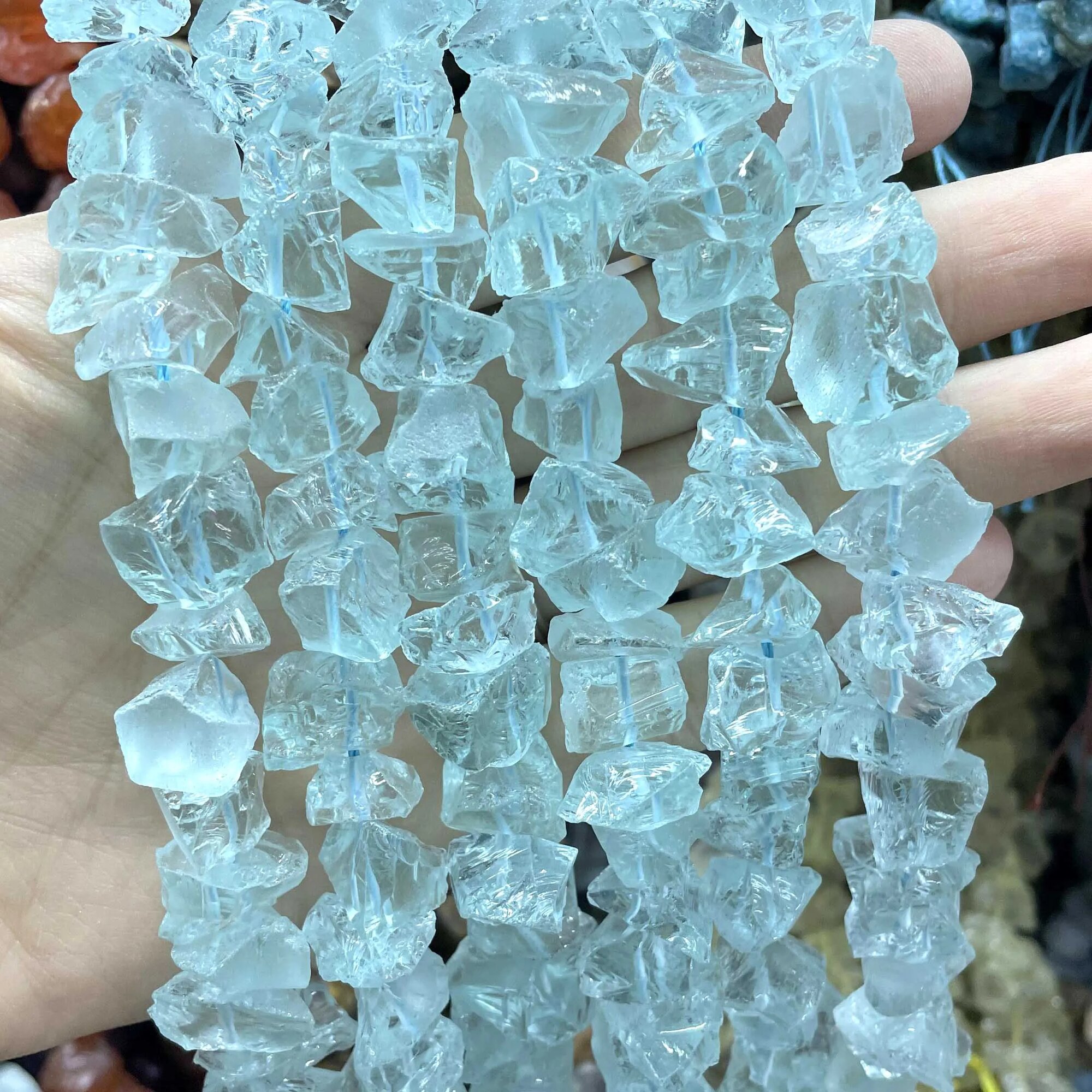 Бусины флюорит Blue Crystal, 7,5 дюйма