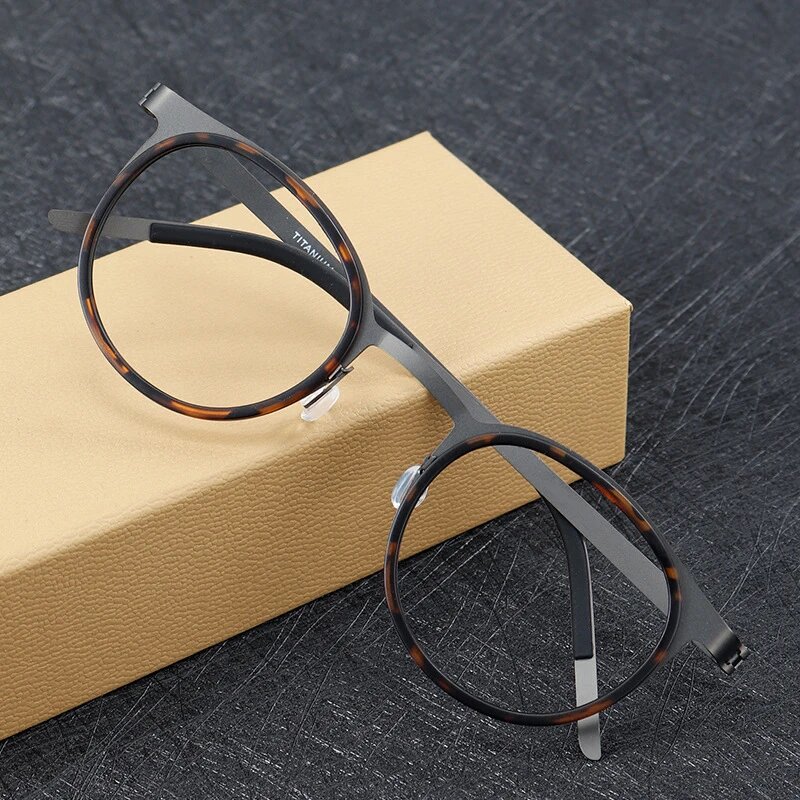 Мужские очки LS из титана голубые Tortie-No Lens