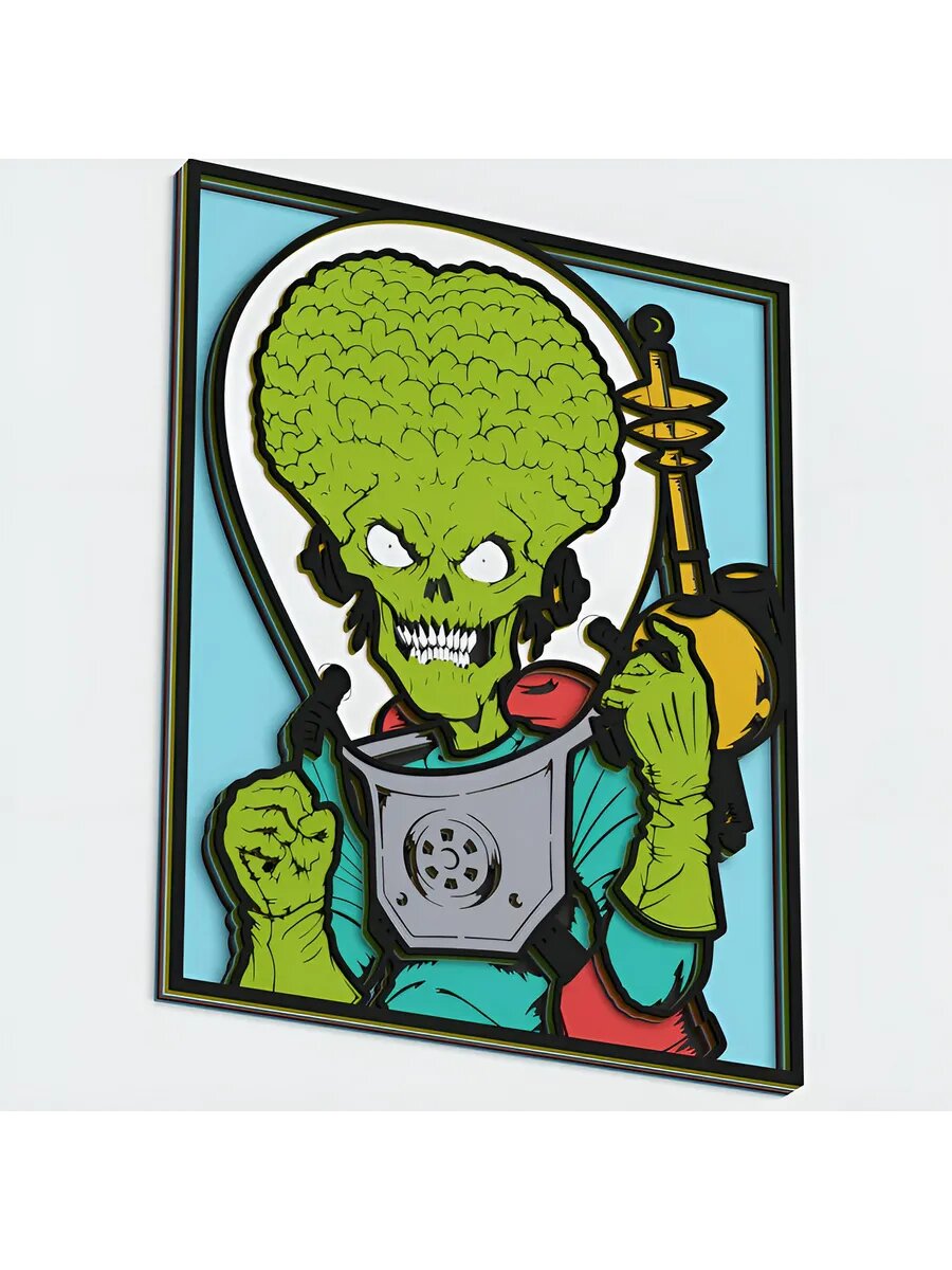 3D Картина по номерам из дерева Марс атакует