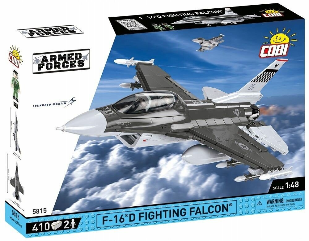 Конструктор пластиковый Cobi F-16D FLIGHTING FALCON - Военный истребитель - 410эл. - Коби 5815
