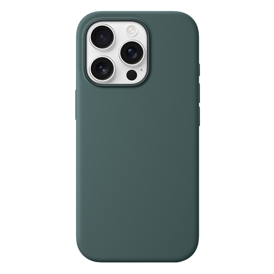 Чехол Silicone Case with MagSafe и Анимация цвета для iPhone 16 Pro (6.3"), темно-зеленый (4)