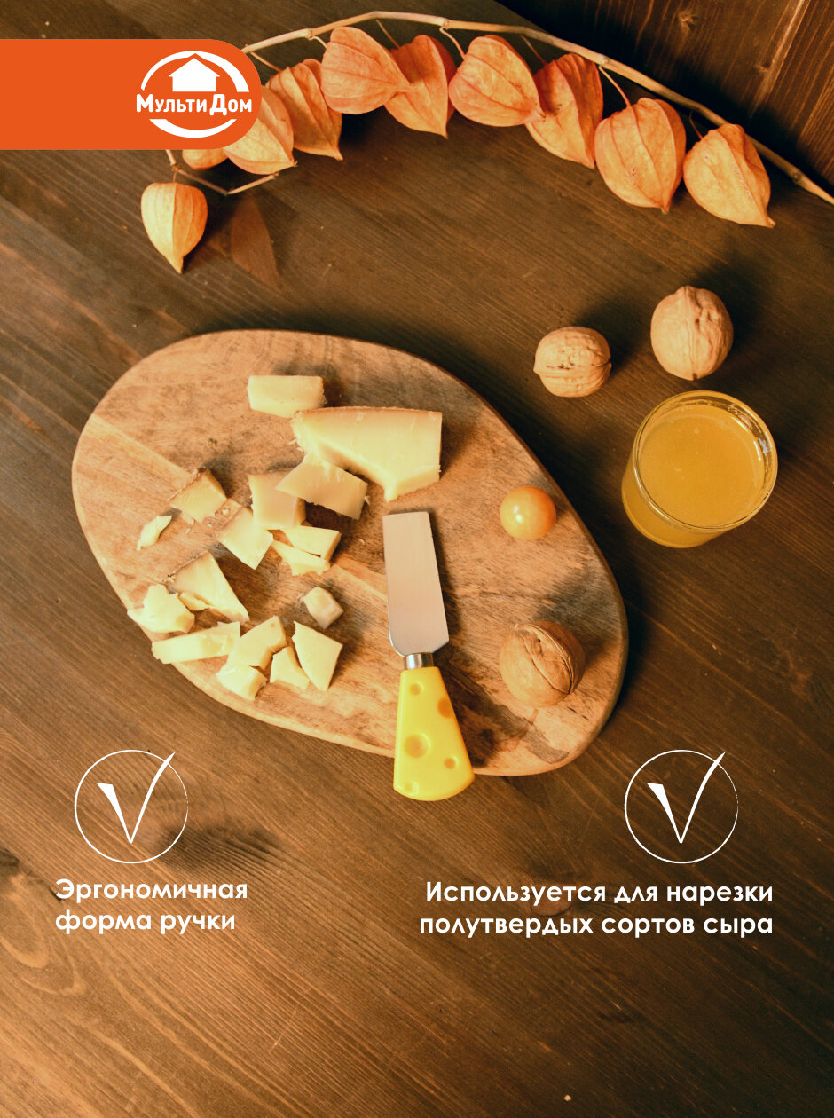 Нож лопатка для полутвердых сыров "Сырный ломтик", 12,5х3,5 см