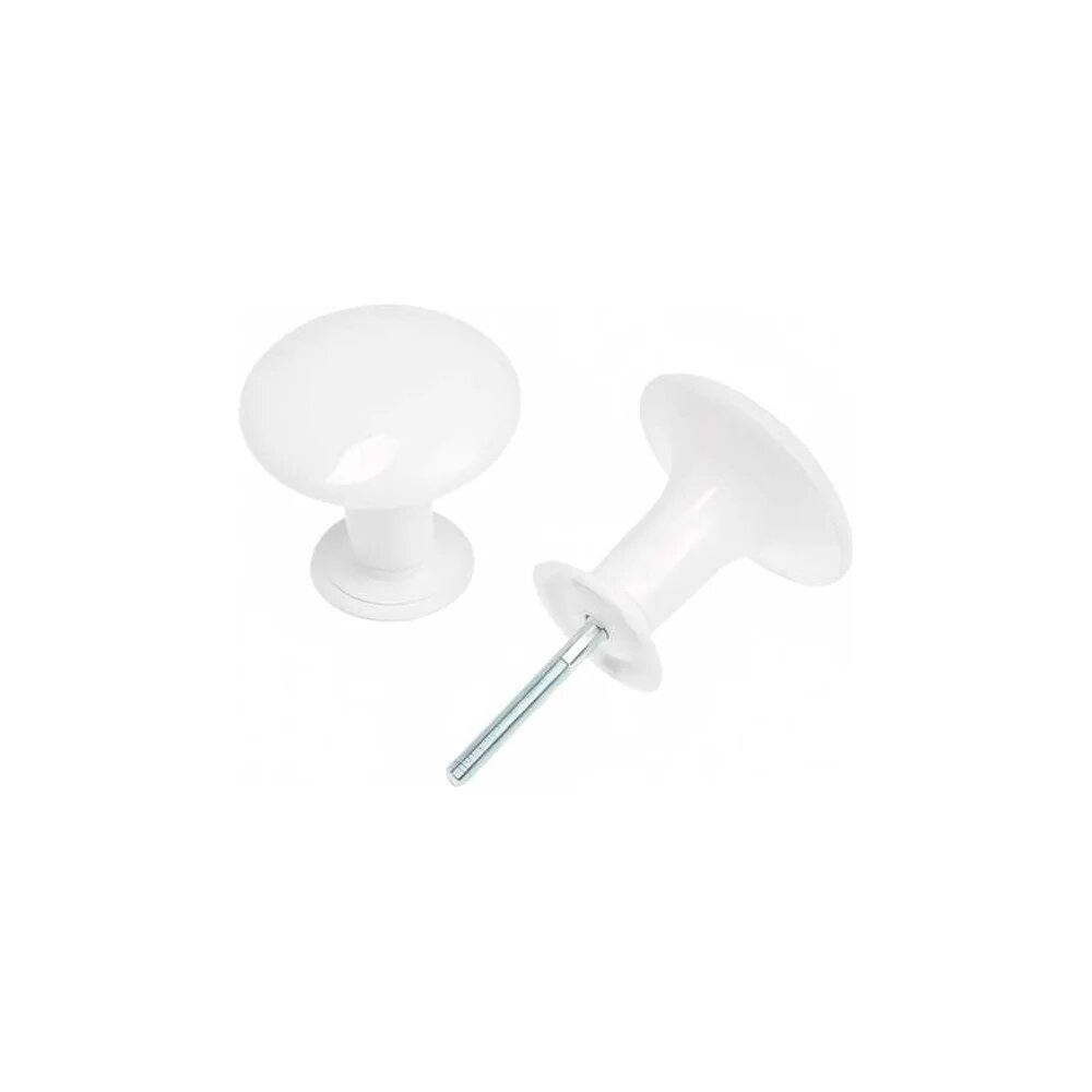 Дверная ручка кнопка STARFIX пластмассовая, белая SMP-50653-1