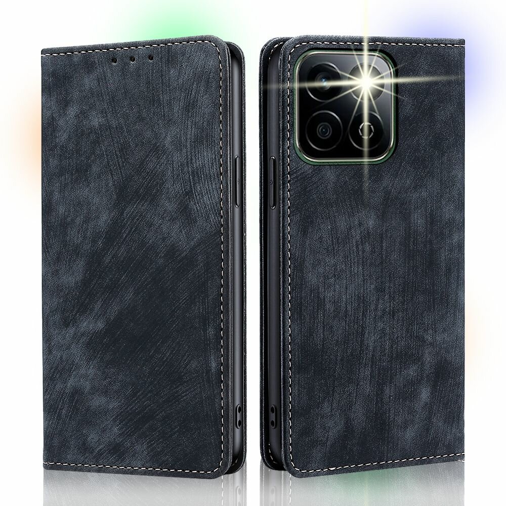 Чехол-книжка подходит на Хонор X7c/ чехол кожи для Honor X7c, черный