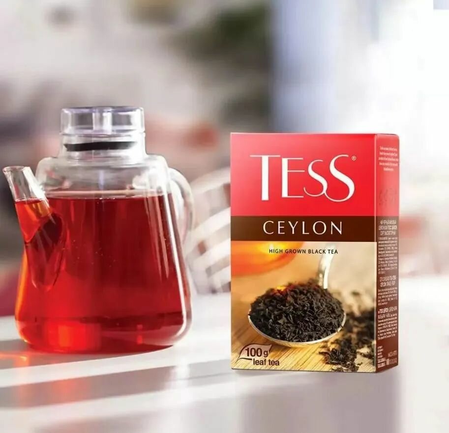 Чай Tess High Ceylon, черный, цейлонский, крупнолистовой, 100 г