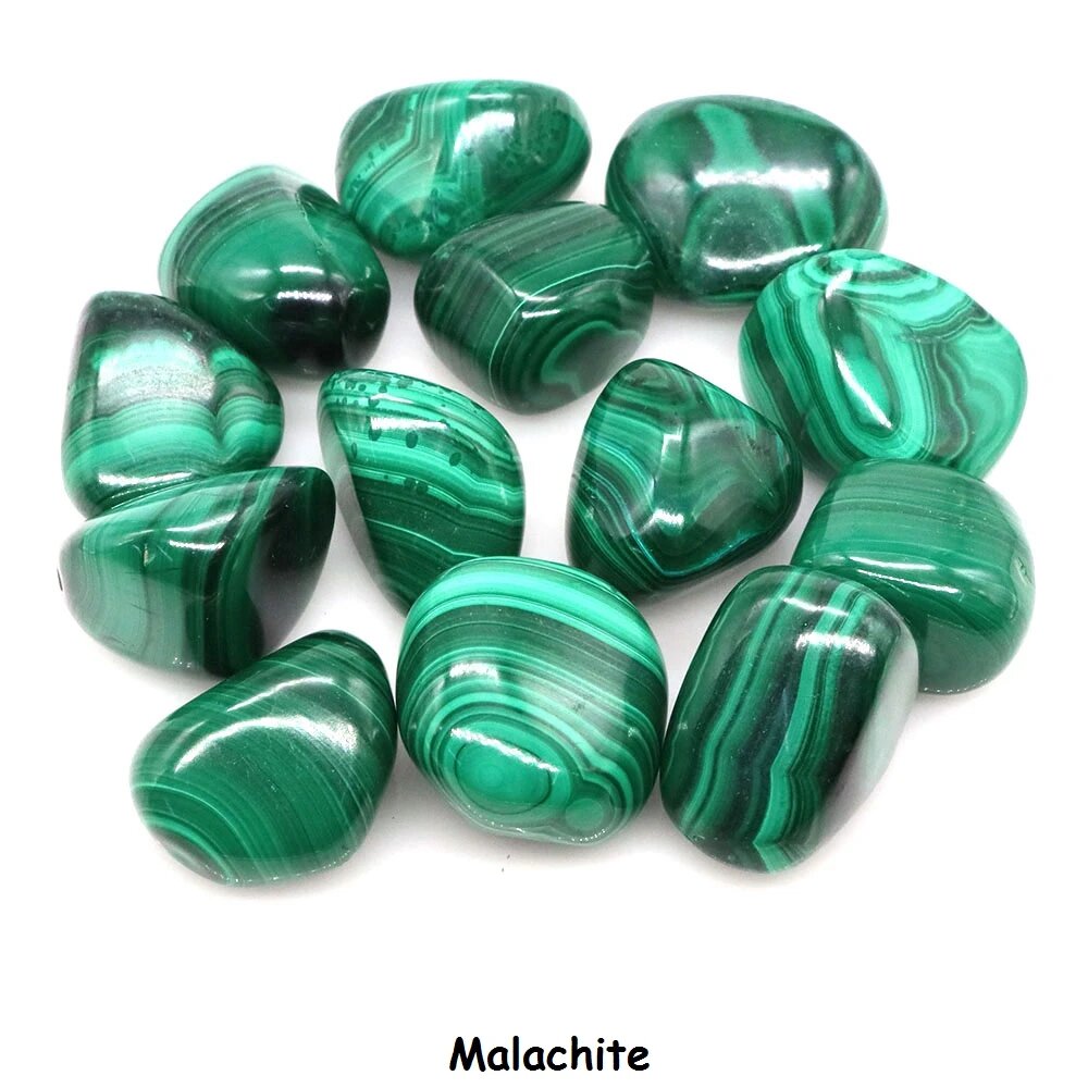 Натуральные камни малахит и бирюза для аквариума Изумрудный, 100g, Malachite