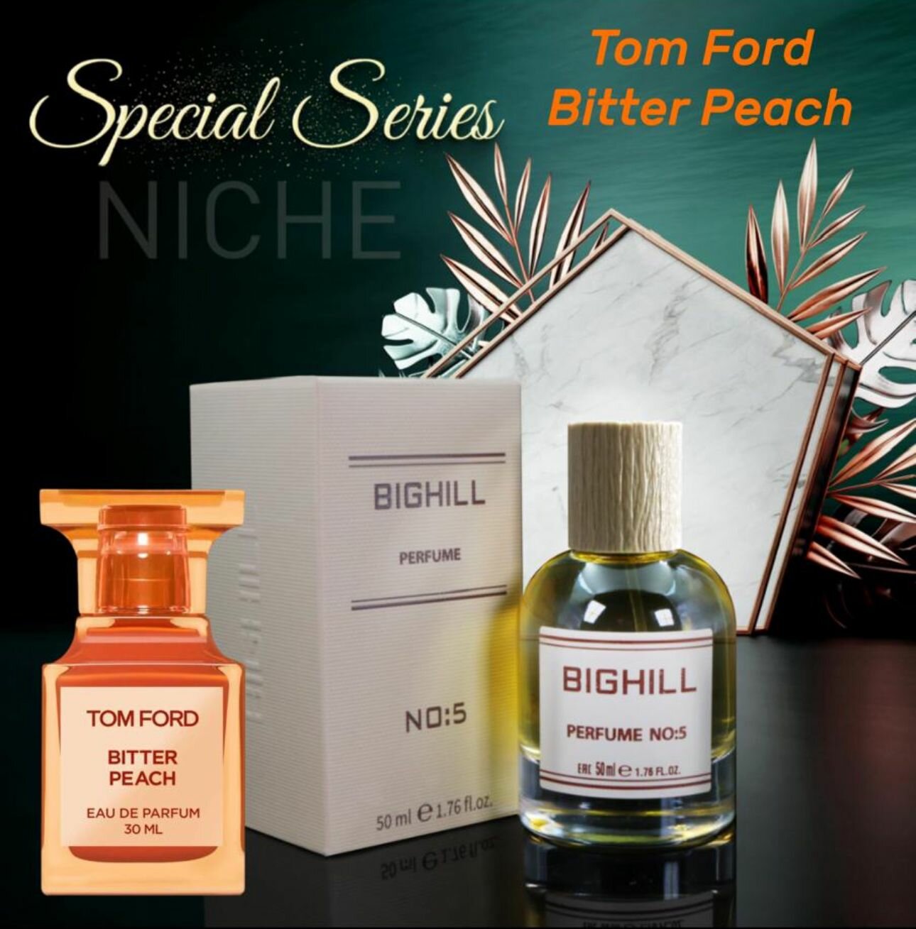 EYFEL Селективный парфюм, духи серии Bighill, аромат UNISEX NO:5 BitterPeach, восточные гурманские, 50мл