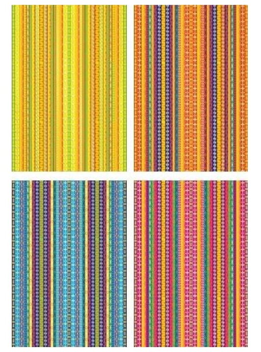 Картон цветной поделочный с тиснением "Полоски", А4, 4 листа