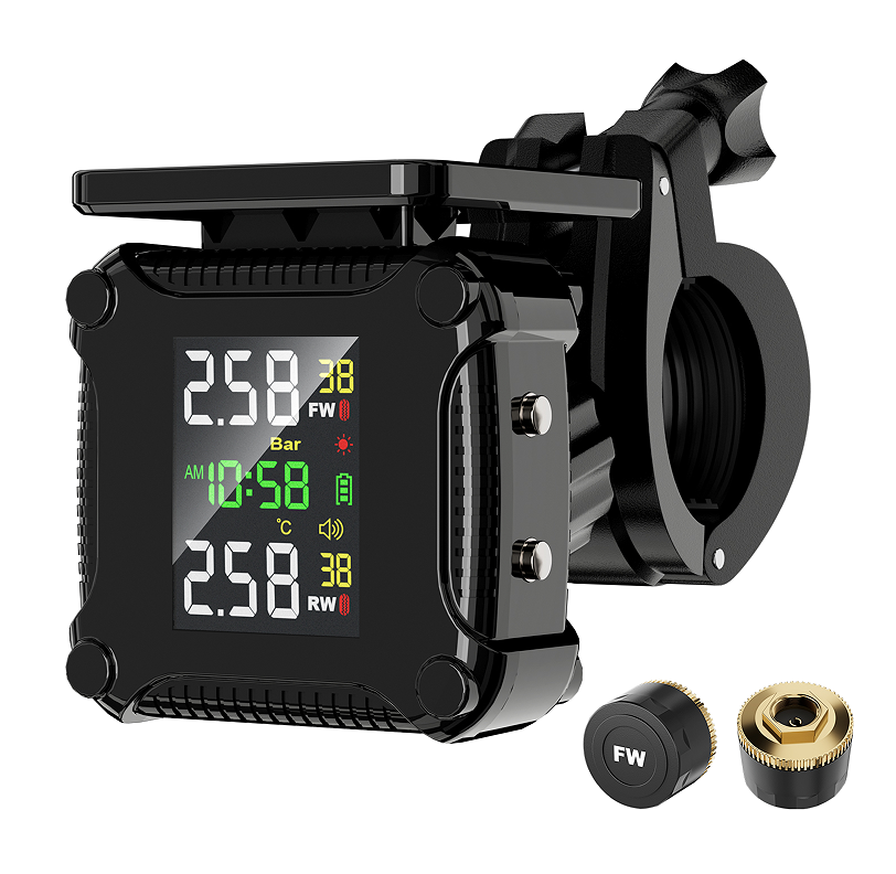 PSM9, солнечный датчик давления в шинах мотоцикла, солнечный цифровой TMPS 500 мАч, 3,2-дюймовый ЖК-дисплей, Bluetooth 5.0, мониторинг давления в шинах, TPMS433.92 МГц, внешний мониторинг давления в шинах, солнечные автомобильные цифровые часы /