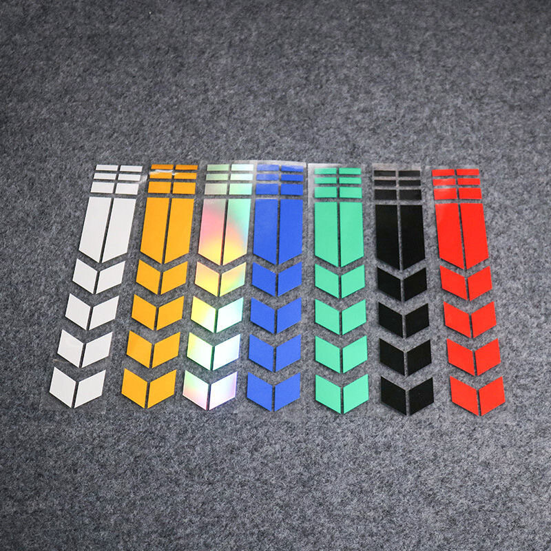 Светоотражающие наклейки для мотоциклетных брызговиков, Лазер цветной, 25Х5 СМ