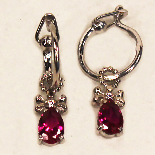 Серьги, серебро, 925 проба, родирование, кристалл, фианит