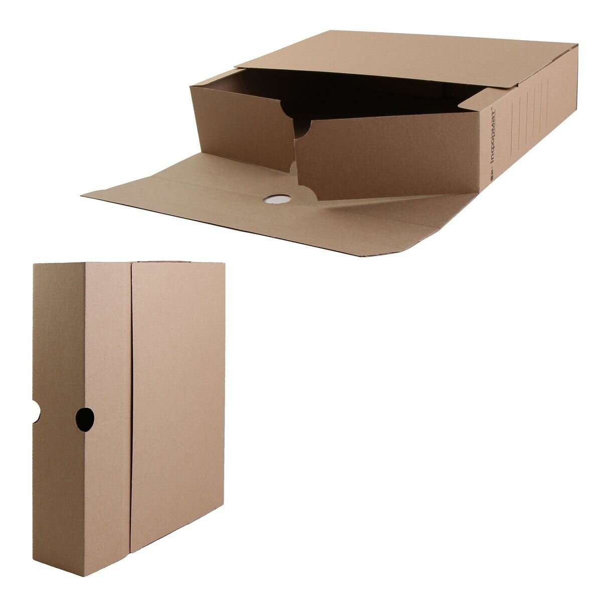 Папка-короб архивная inформат 75 мм микрогофрокартон, 2 завязки (RB0075N)