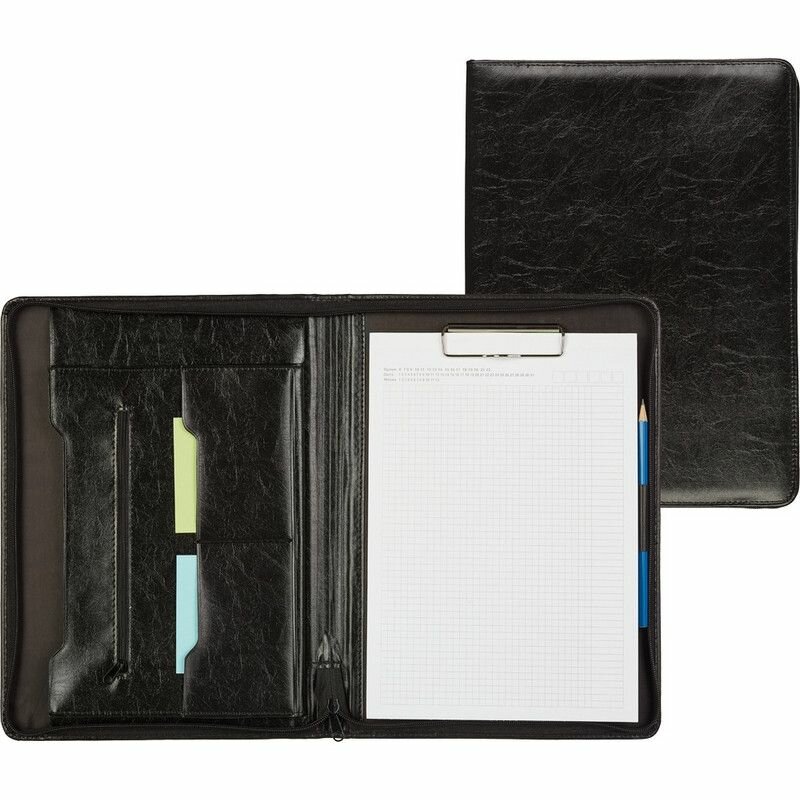 Папка Attache искусственная кожа, с зажимом, черный