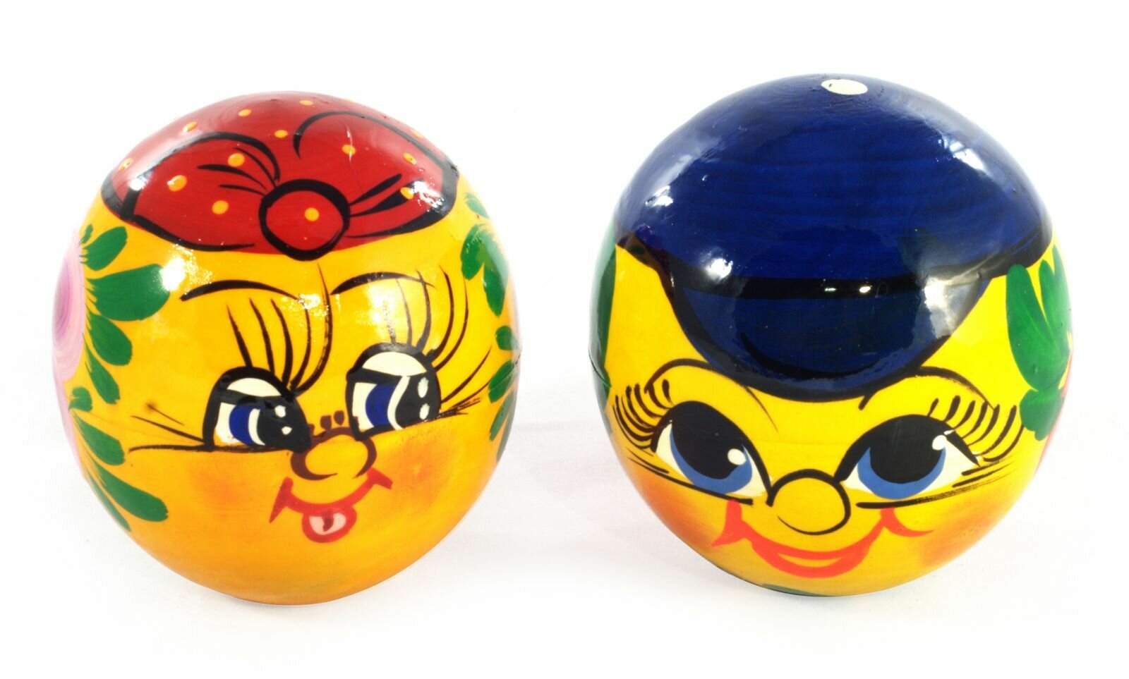 Неваляшка Нескучные игры "Колобок" деревянная, D 9 см (10427)