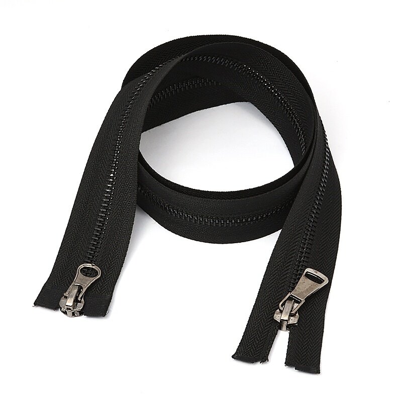 Молния MaxZipper металл, черный никель, шлифованное звено, 2 замка, 100 см, цвет F322, черный, упаковка 10 штук