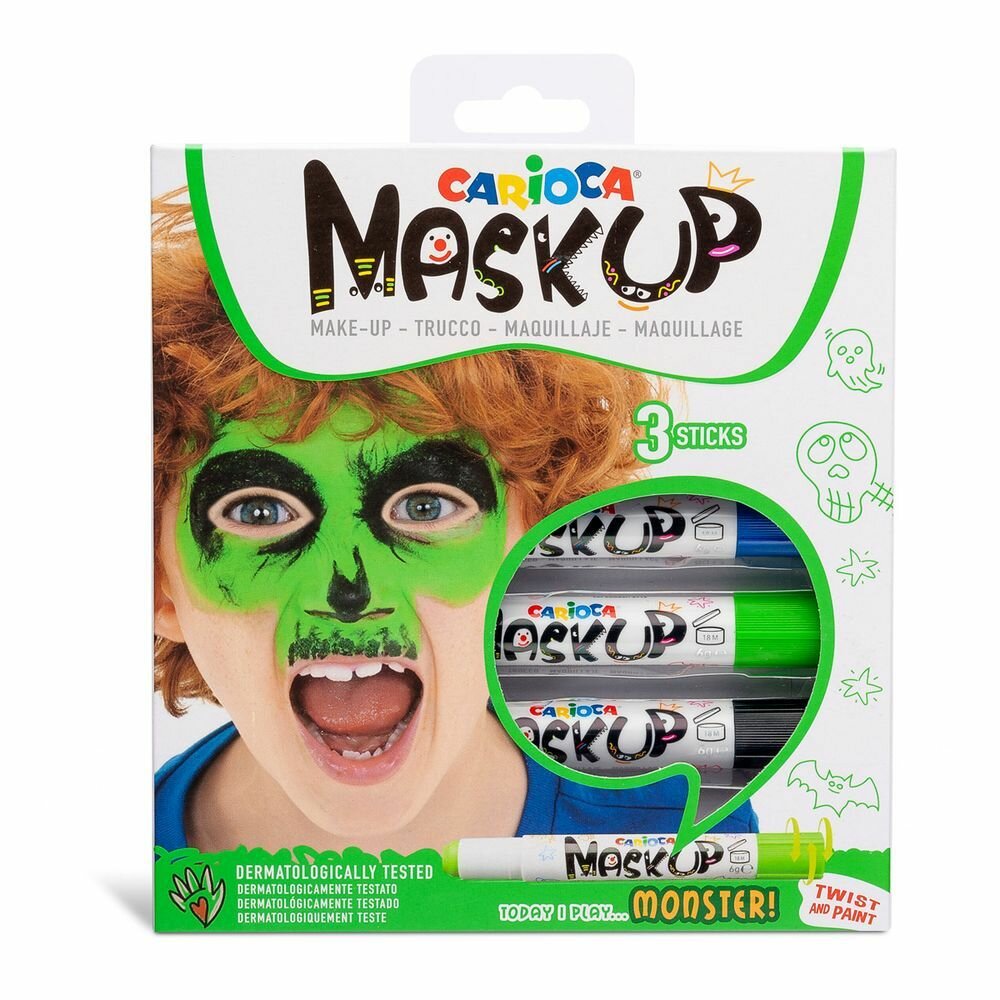 Грим-стик Carioca "Mask Up", Монстры, для лица, 3 цвета