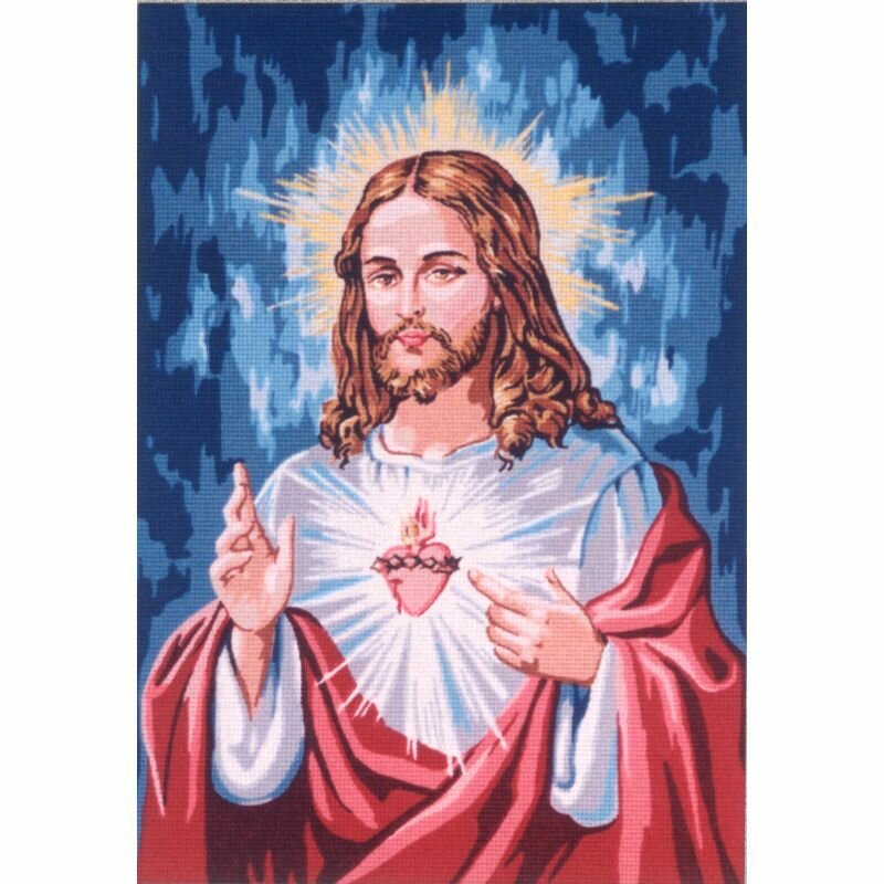 Канва GOBELIN L. DIAMANT "Сердце Господа", жесткая, с рисунком