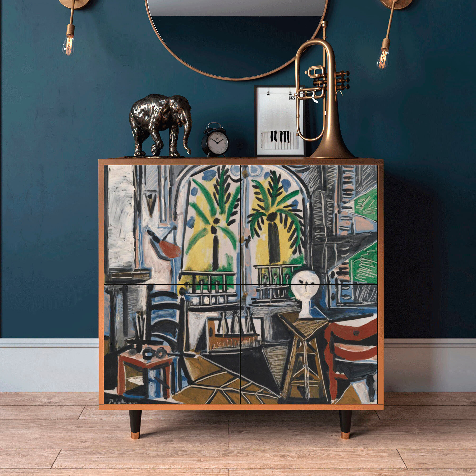 Комод - STORYZ - BS3 The Studio by Pablo Picasso, Размер - 94 x 96 x 48 см, Цвет корпуса - Орех