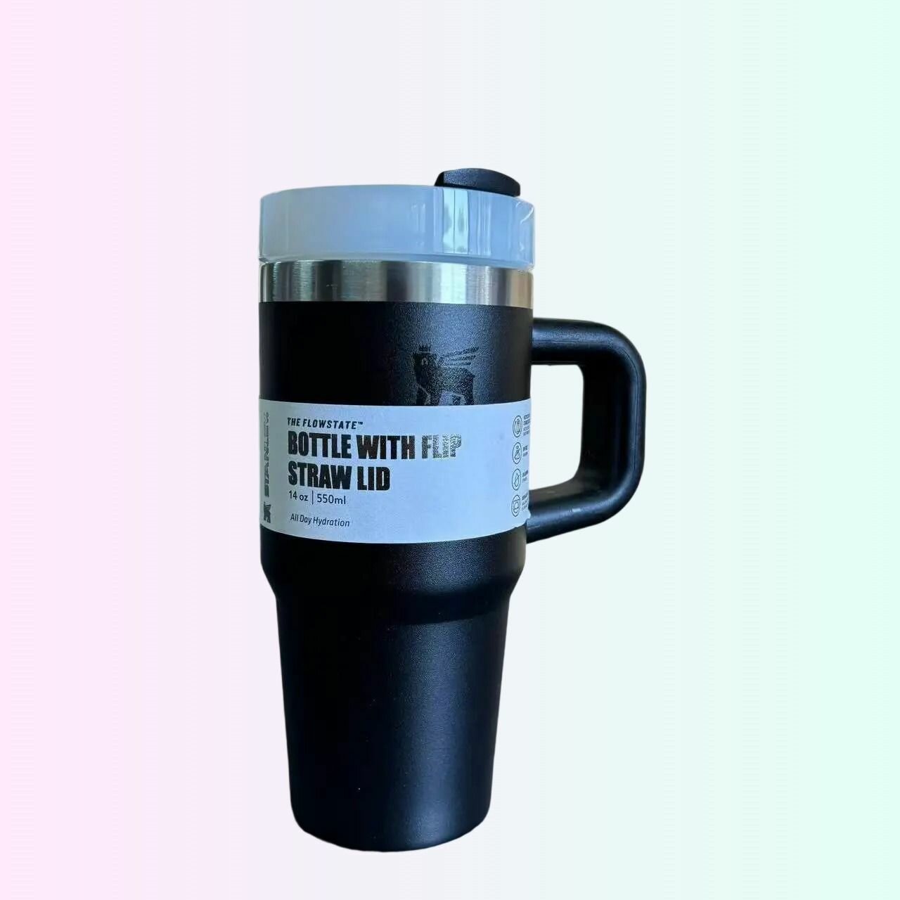 Термокружка Stanley с ручкой и соломинкой 420 мл