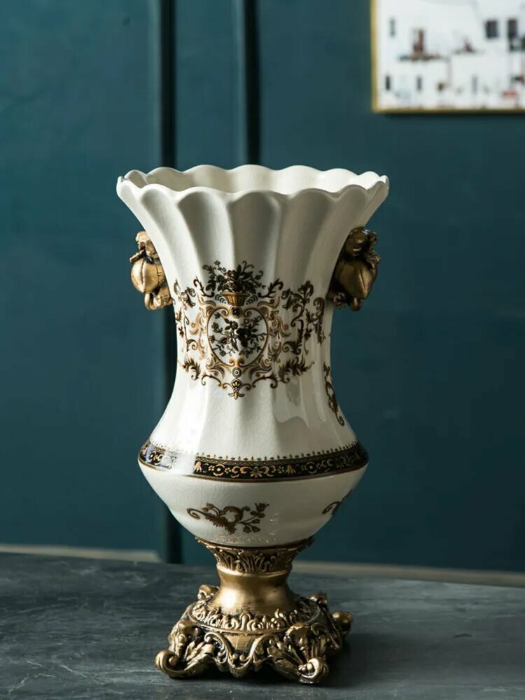 Глиняная ваза с трещинами от льда, креативные предметы интерьера, украшения, 30 см