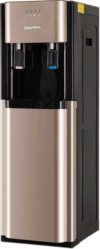 Aqua Work золотистый. Гарантия 24мес. Нижняя загрузка бутыли. Наргев и электронное охлаждение.