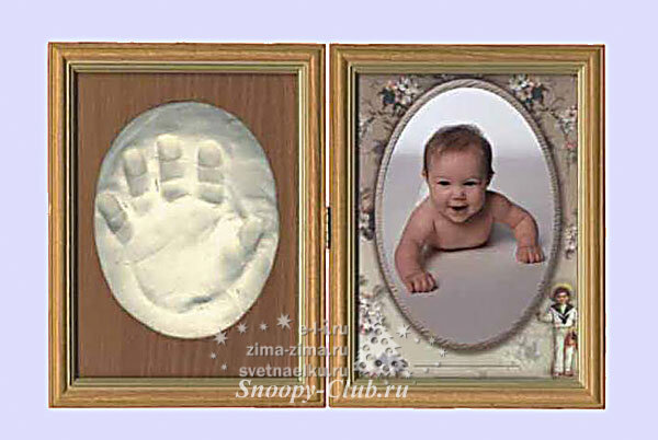Рамочка "Первый след малыша", двойная, REDREI, rr_2