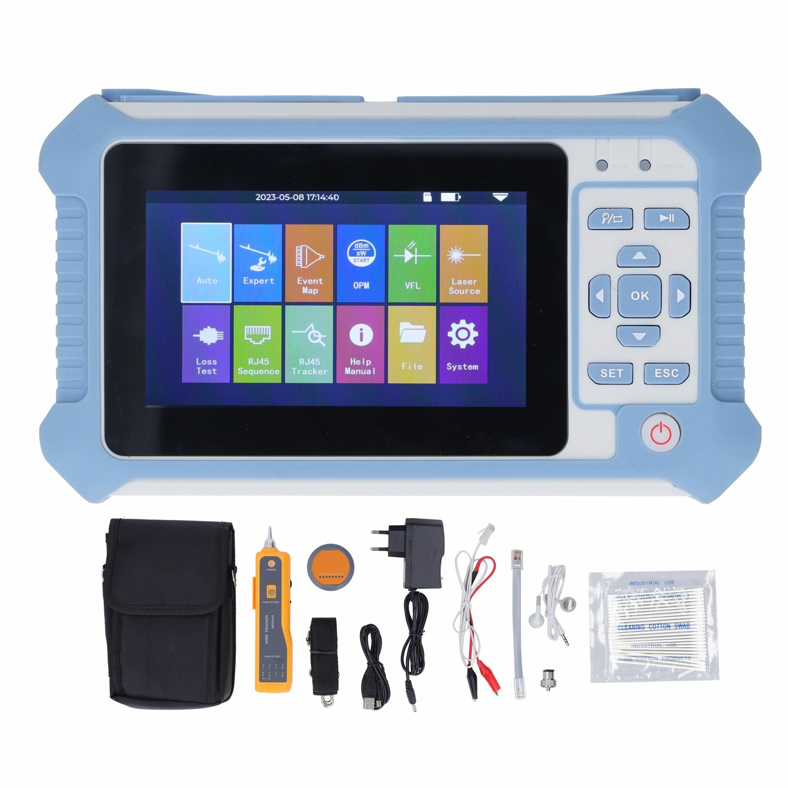 4,3" OTDR тестер с измерителем мощности, 100-240В