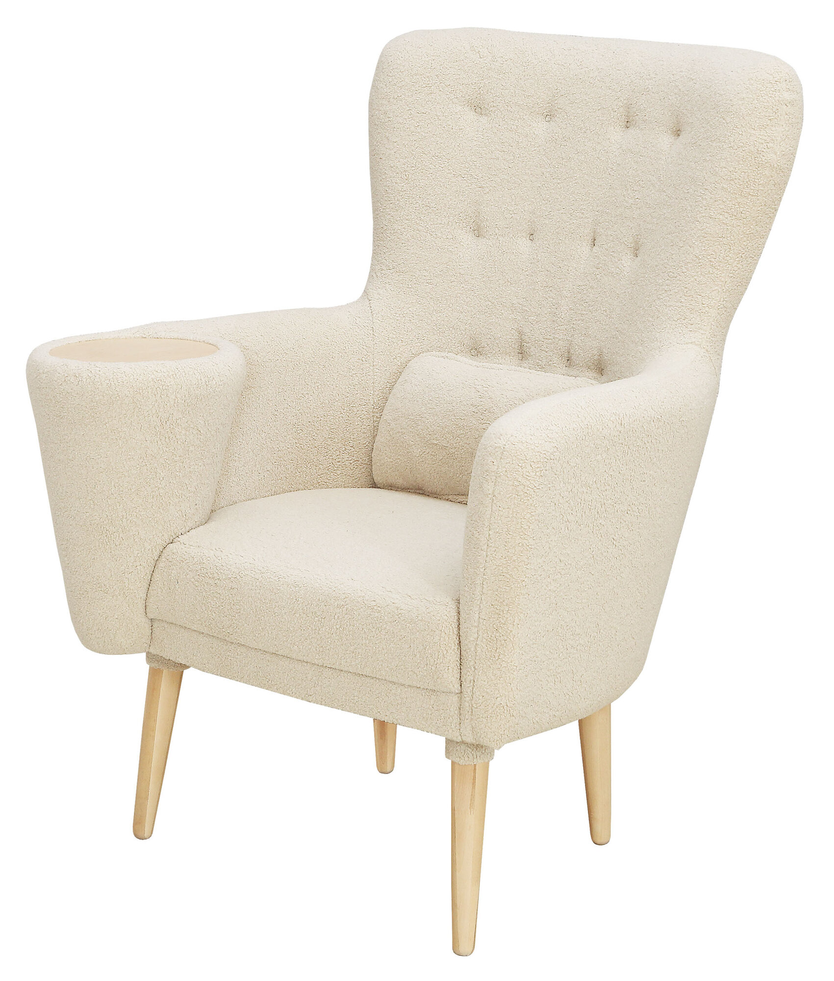 Кресло интерьерное Гуччи со столиком , букле, 850х990х1180мм.