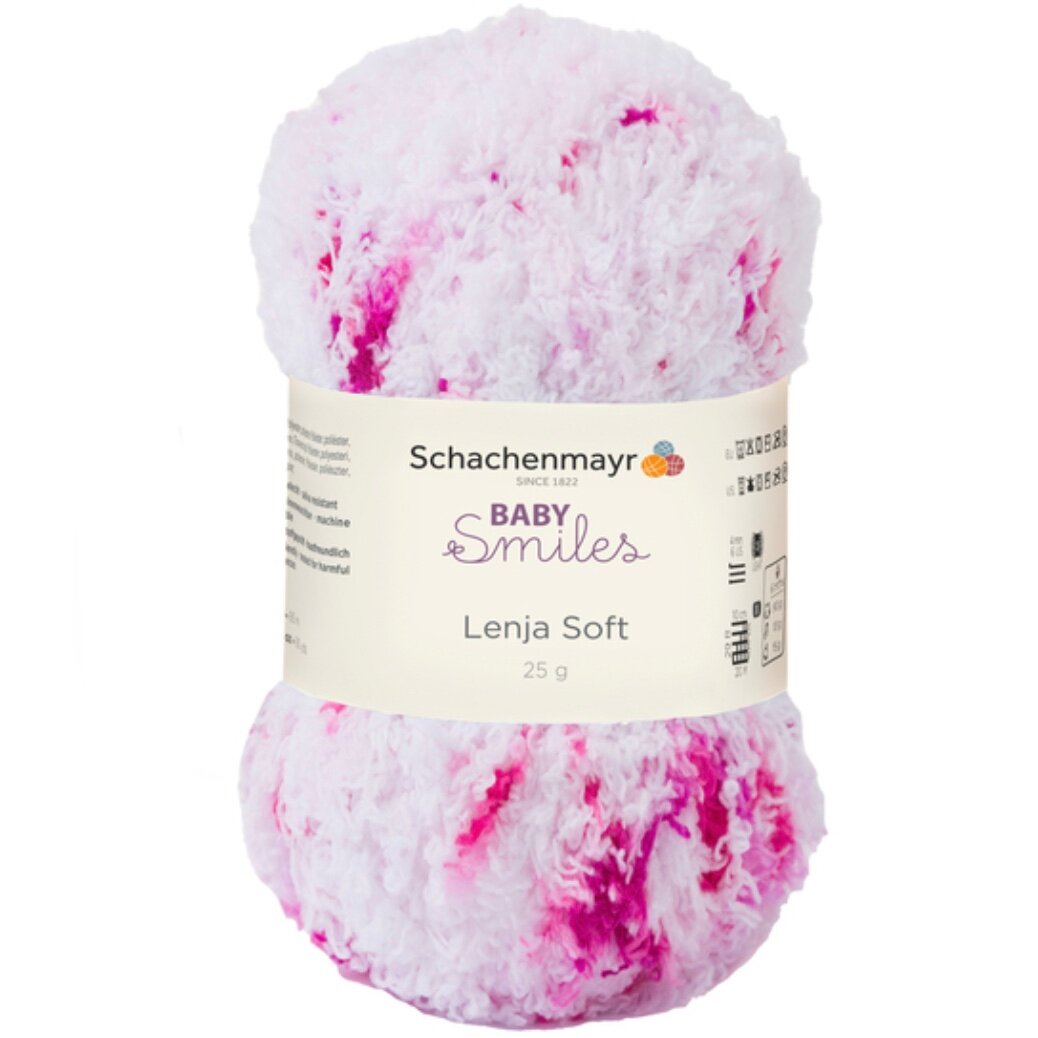 Lenja Soft /Ленья Софт/ пряжа Schachenmayr Baby Smiles, MEZ, 9807560 (00081, pink spot color (цвет розовых пятен), белый/розовый)