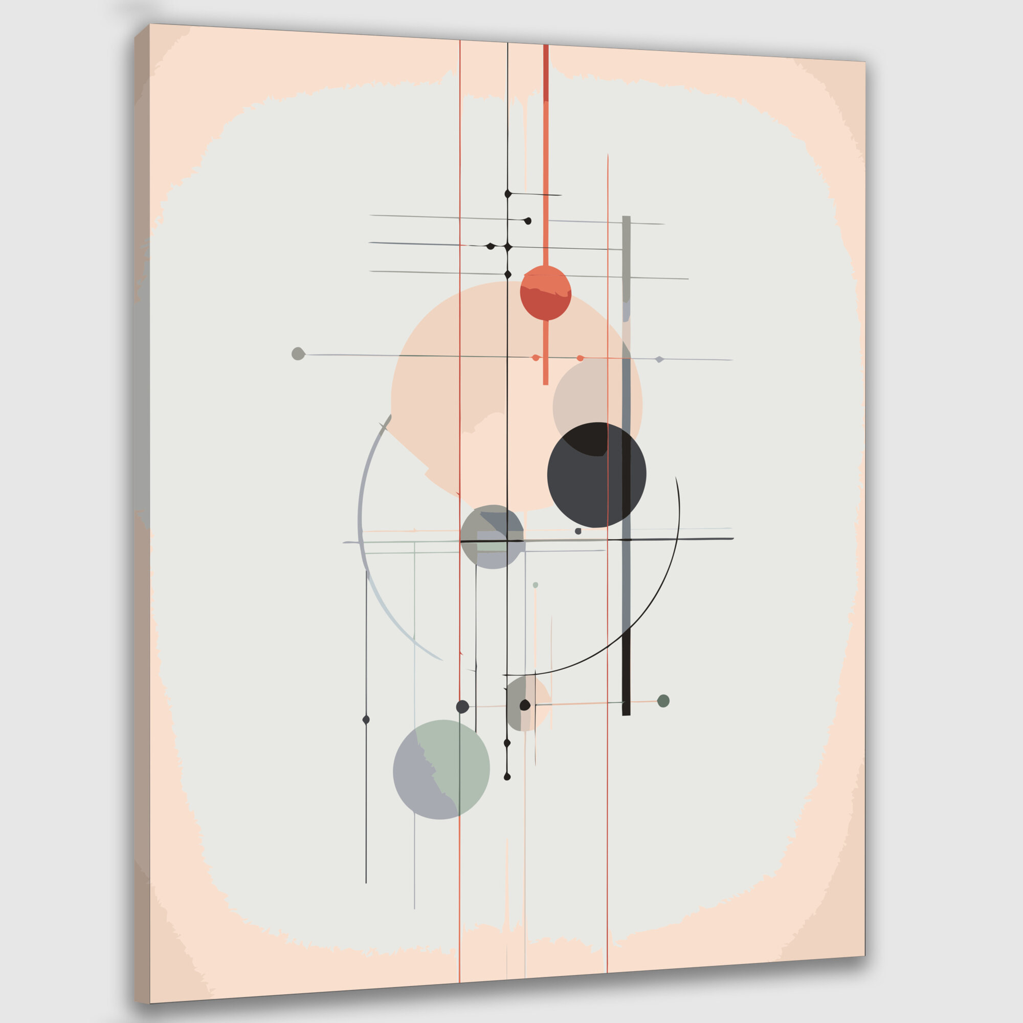 Картина по номерам 40x50 см, цифровое, минимализм, геометрическая композиция, пересекающиеся линии, формы